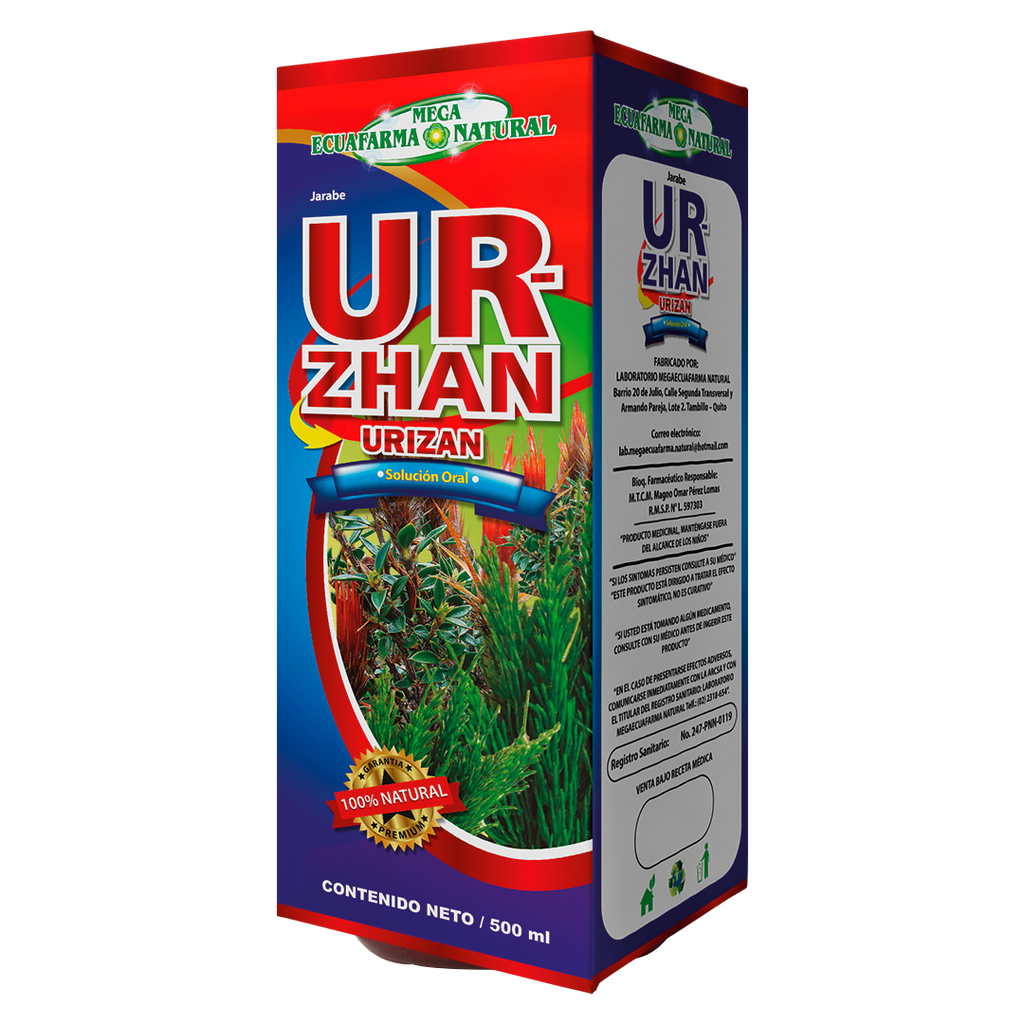 UR-ZHAN URIZAN SOLUCIÓN ORAL 500 ML MEGAECUAFARMA NATURAL | El Arbolito
